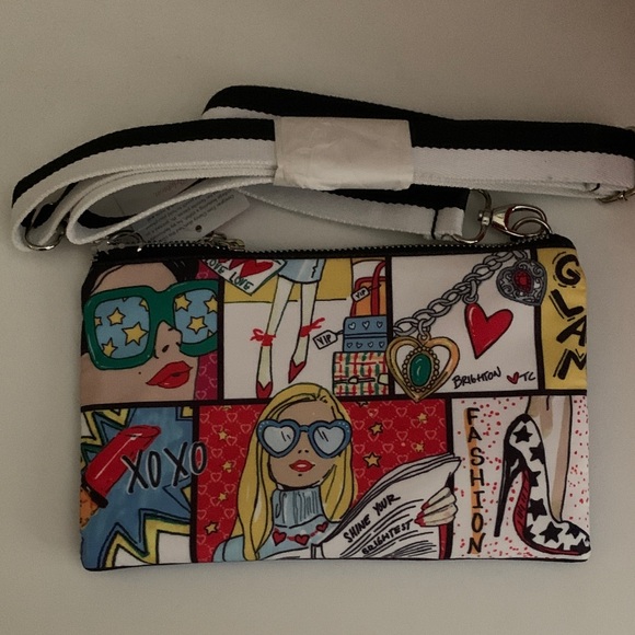 Brighton | Bags | Brighton Pop Art Crossbody Bag With Black And White ...